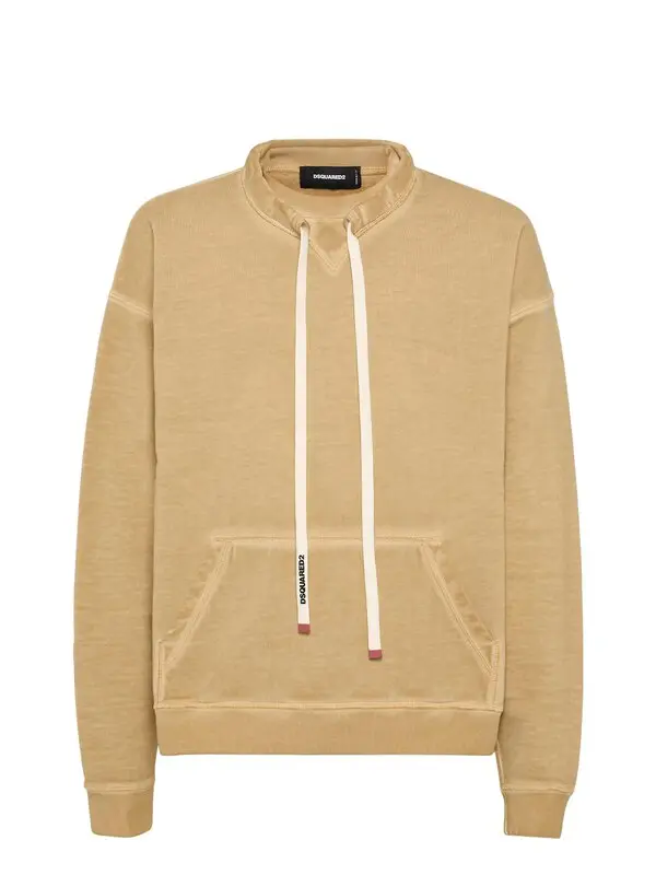 Dsquared2 Relaxed Fit Drawstring Crewneck With Logo Detail - Black