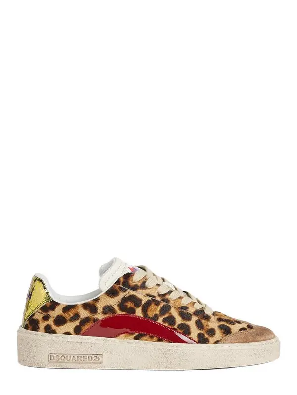 Dsquared2 Leopard Print Lace-up Sneakers - Multicolor