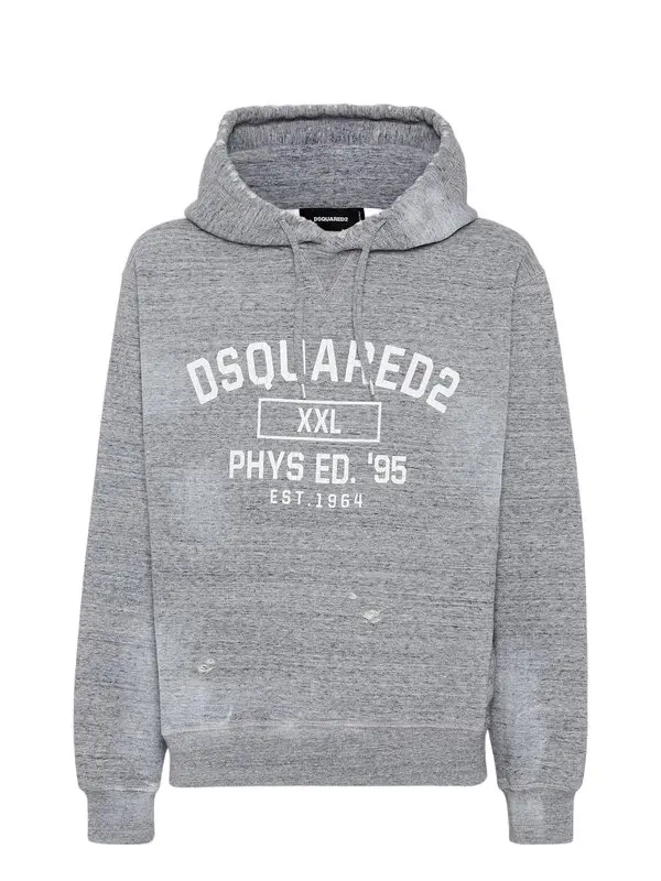 Dsquared2 Distressed Phys Ed Hoodie - Grey