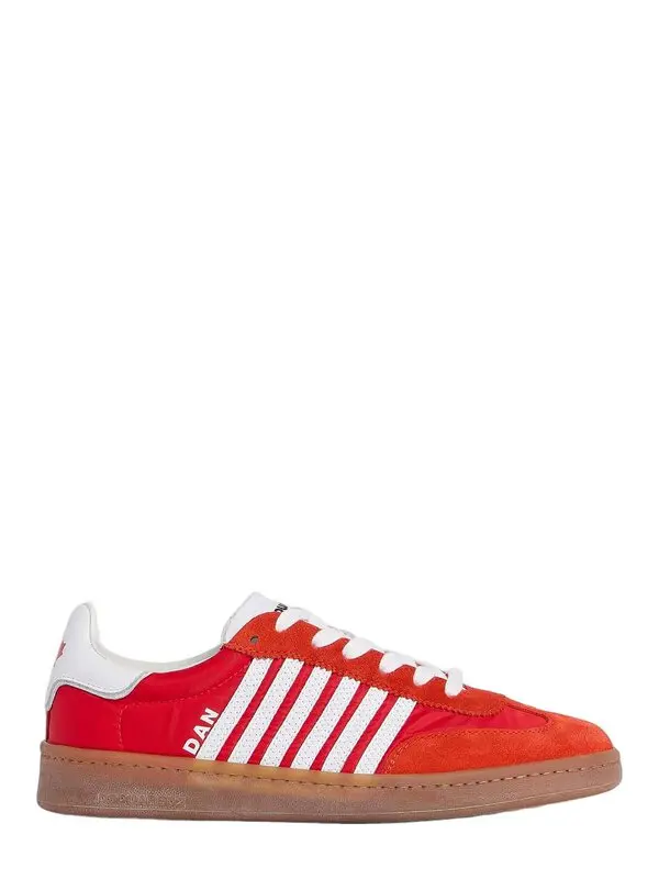 Dsquared2 Boxer Suede And Leather Low-top Sneakers - Red