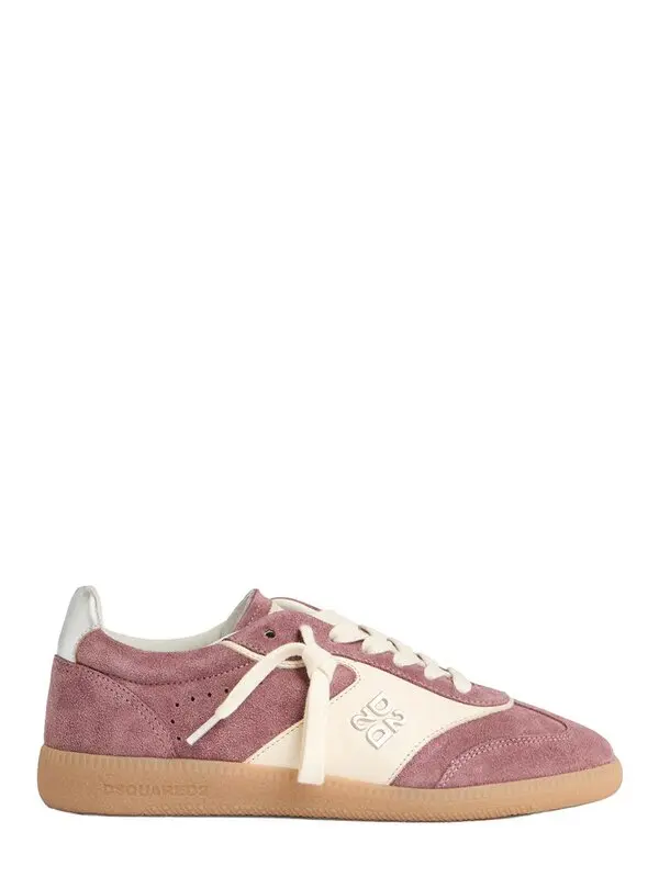 Dsquared2 Suede Low-top Sneakers With Metal Logo - Pink