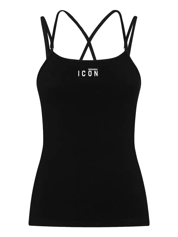 Dsquared2 Icon Tank Top With Criss-cross Straps - Black