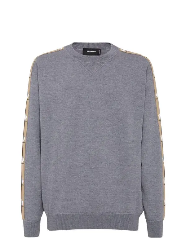 Dsquared2 Maple Leaf Tape Sweater - Grey