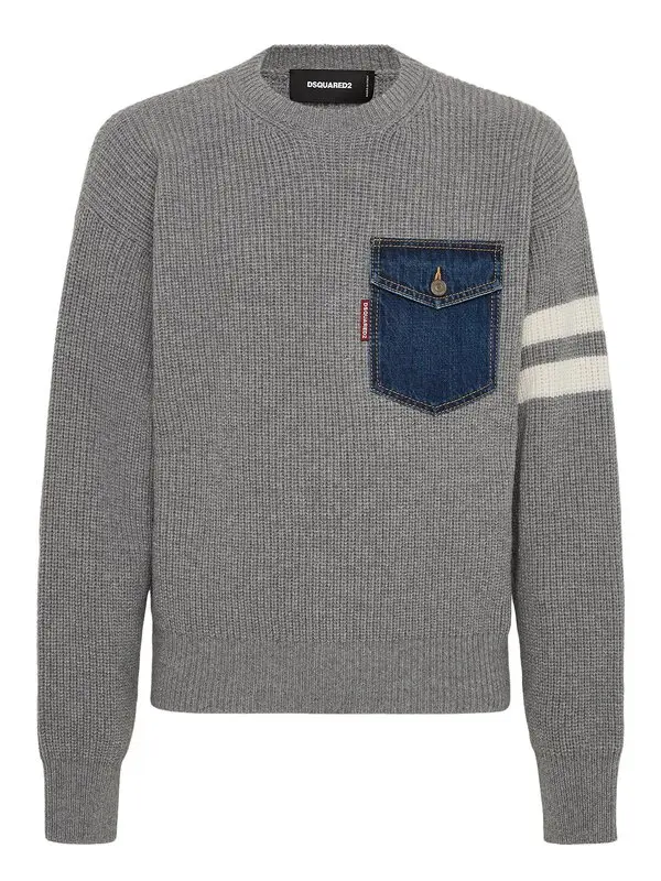 Dsquared2 Denim Mix Pullover - Grey