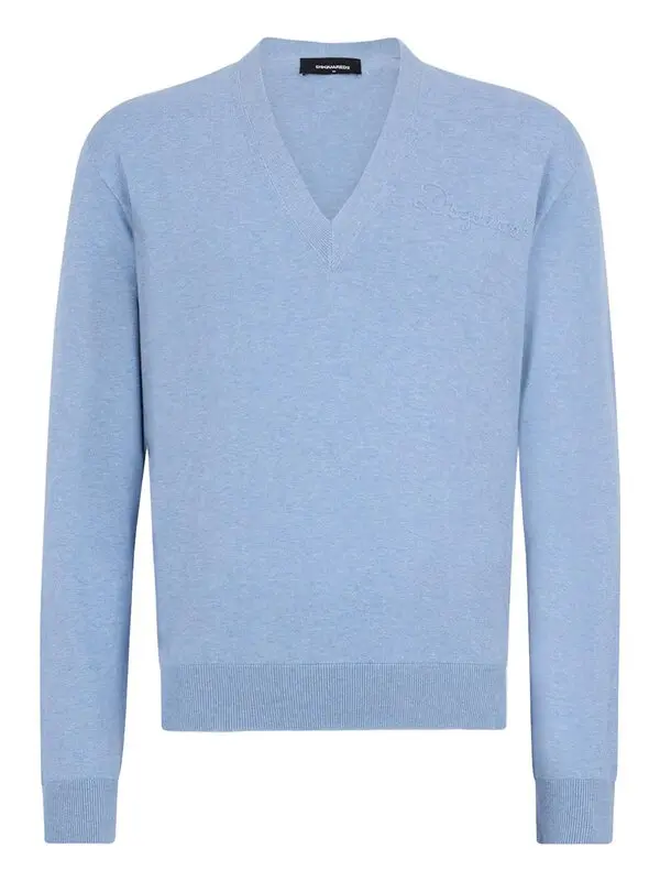 Dsquared2 Knit V-neck Pullover - Blue