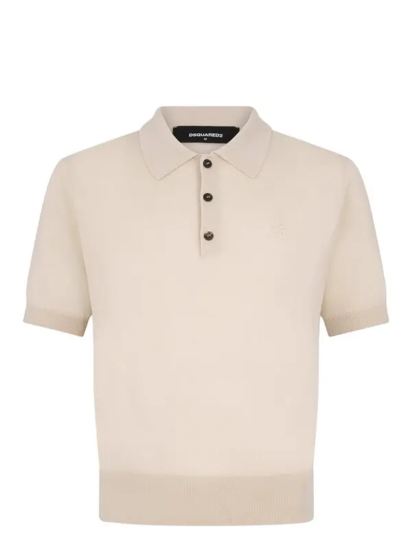 Dsquared2 Knit Polo Shirt - Beige