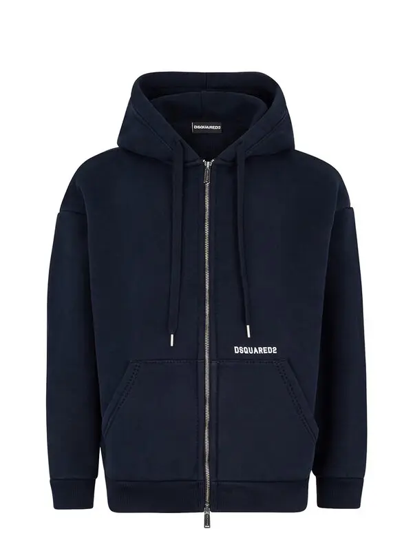 Dsquared2 Zip-up Logo Hoodie - Blue