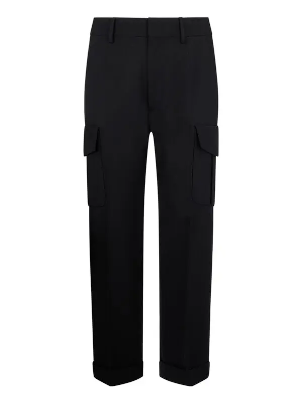 Dsquared2 Tropical Wool Straight Cargo Pants - Black