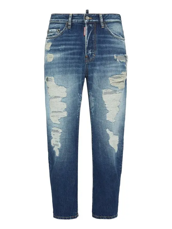 Dsquared2 Medium Faded Wash Bro Jeans - Blue