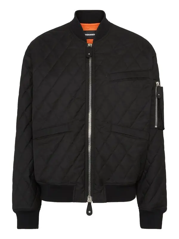 Dsquared2 Quilted Bomber Jacket - Black