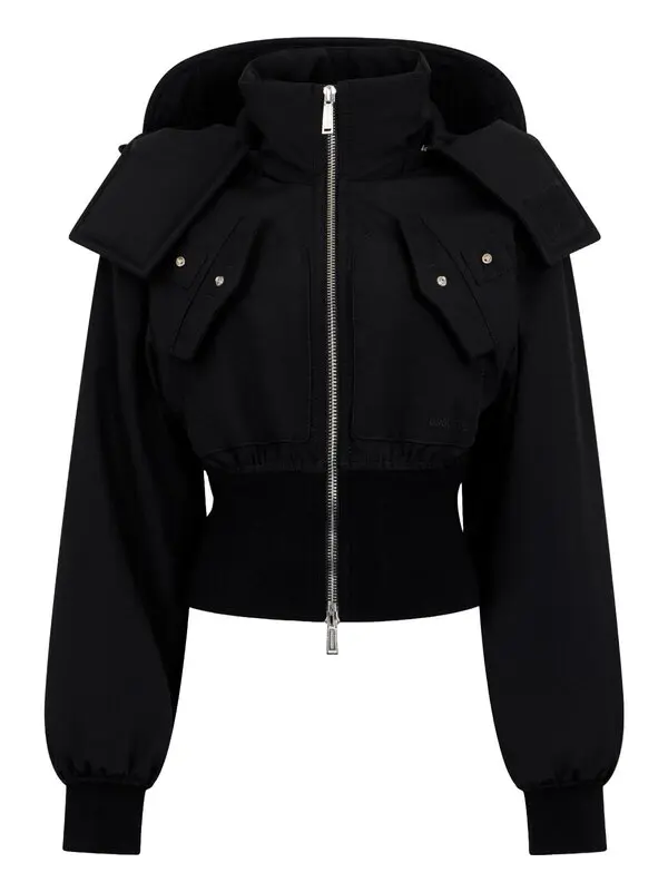 Dsquared2 Military Chic Cropped Down Jacket - Black