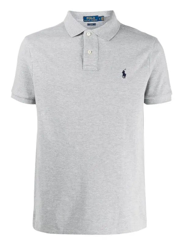 Ralph Lauren Embroidered Logo Short Sleeve Polo Shirt Ss25 - Grey