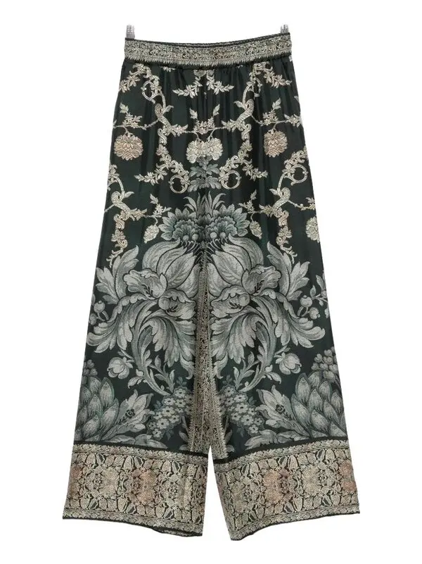 PIERRE-LOUIS MASCIA Printed Silk Trousers - Black