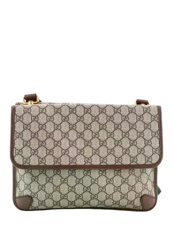 Gucci Neo Vintage Flap Messenger Gg Coated Canvas - Brown