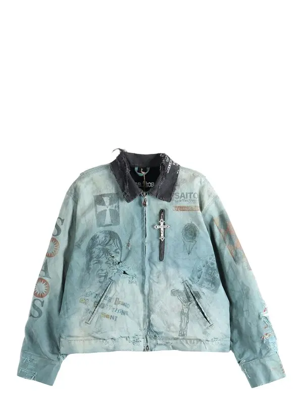 SAITOS Distressed Work Jacket - Grey