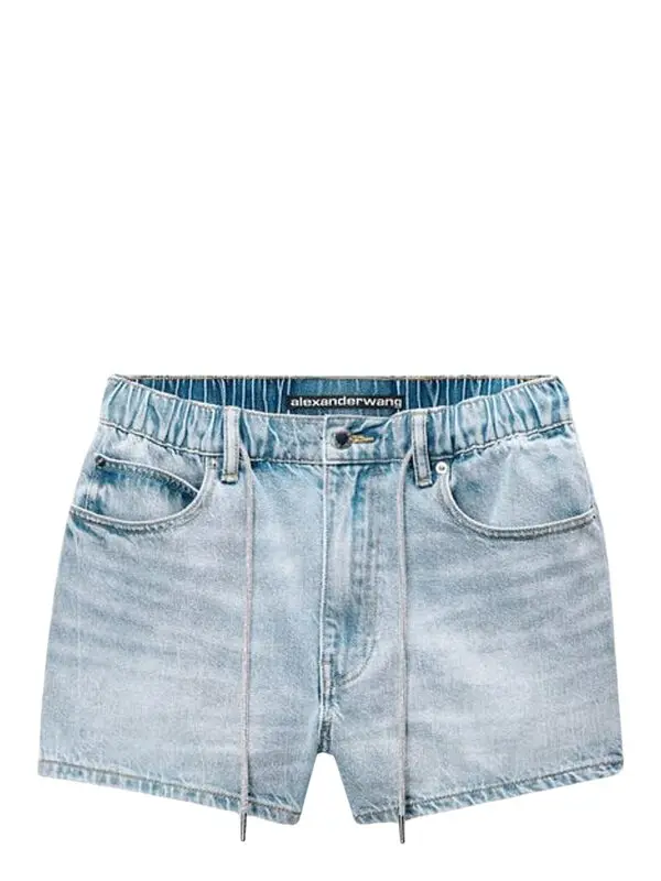 Alexander Wang Rhinestone Drawcord Marathon Short - Blue