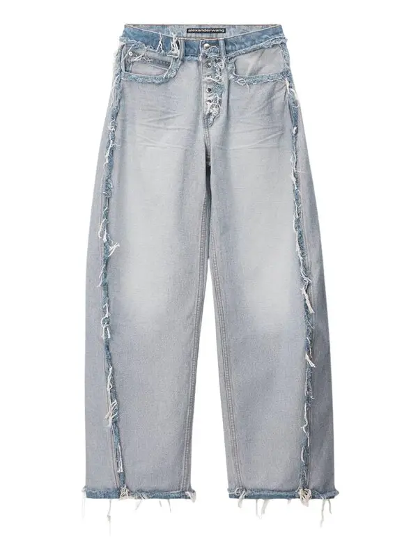 Alexander Wang Emboss Logo Inverted Blow Up Jean - Blue