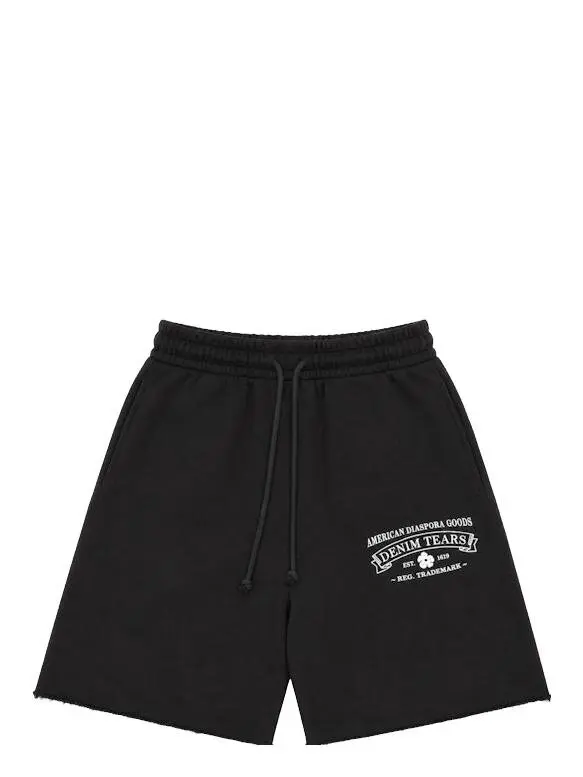 DENIM TEARS Adg Sweatshort - Black/white
