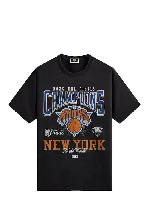 Kith X New York Knicks 2026 Champions Vintage Tee Shirt - Black