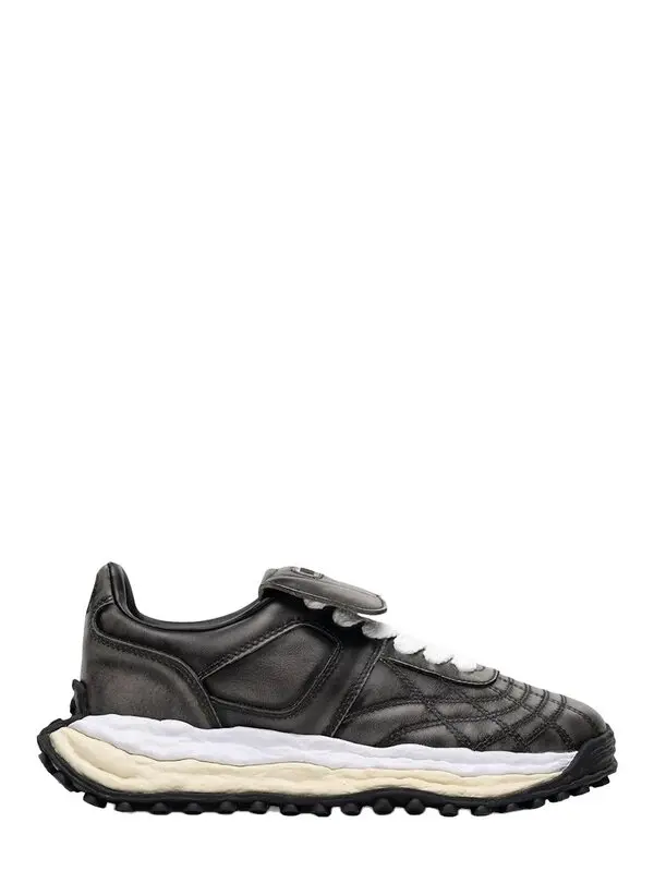 Mihara Yasuhiro Scott Og Sole Vintage Leather Effect Low Top Sneakers - Black