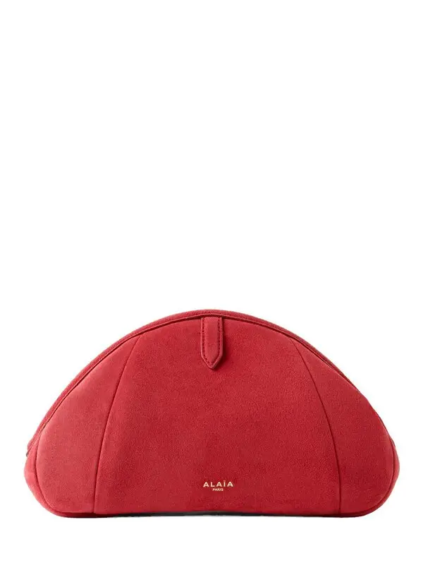 Alaïa Suede Nubuck Clutch - Red
