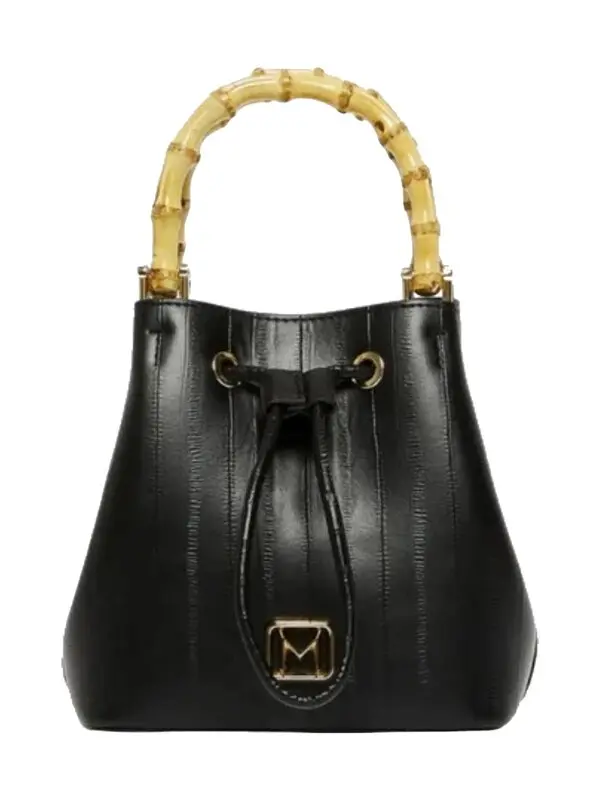 Marella Handbag With Bamboo Handles - Black