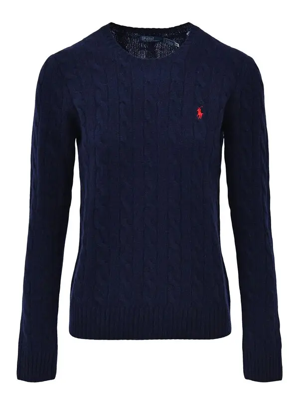 Polo Ralph Lauren Julianna Cable Knit Long Sleeve Pullover Sweater - Blue