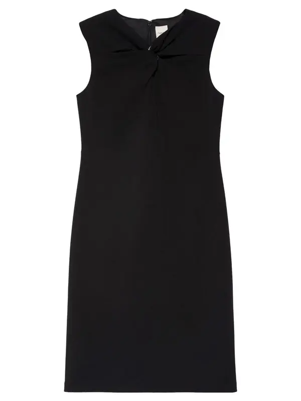 Calvin Klein Scuba Crepe Knotted Sheath Dress - Black
