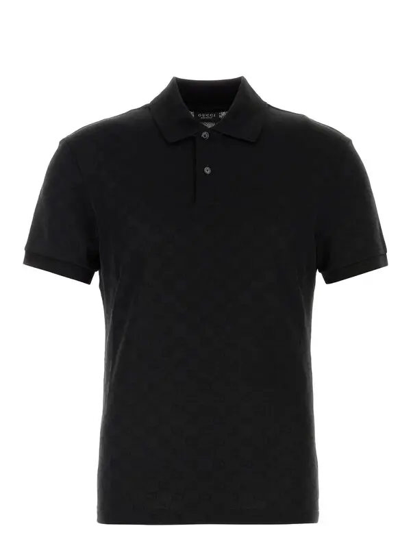 Gucci Technical Jersey Gg Jacquard Polo - Black