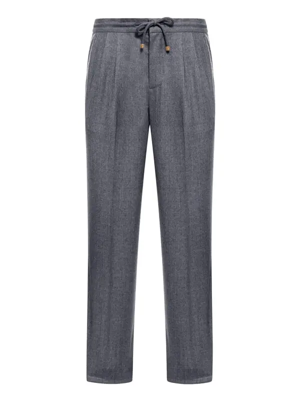 Brunello Cucinelli Tailored Drawstring Trousers - Gray