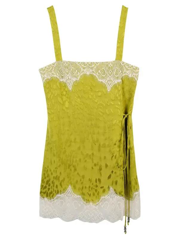 SIEDRES Capri Lace-trimmed Mini Dress - Olive