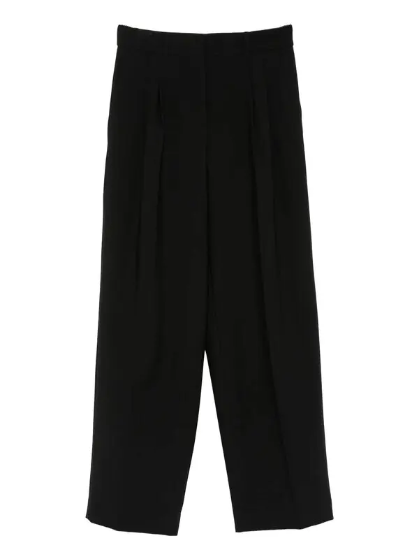 Calvin Klein Wide Leg Pleated Trousers - Black