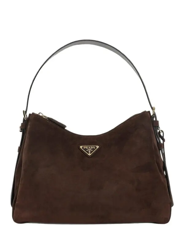 Prada Suede Shoulder Bag - Brown