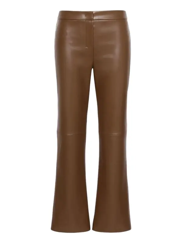 MAX MARA `S Max Mara Cropped Leather Trousers - Brown