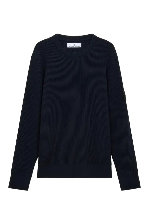 Stone Island Ribbed Crew Neck Sweater - Blue
