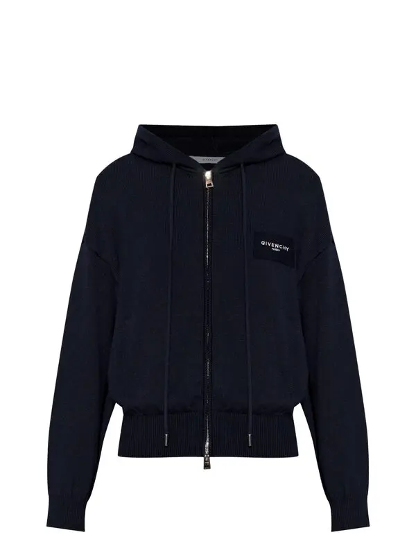 Givenchy Zip-up Hoodie With Logo Detail - Blue