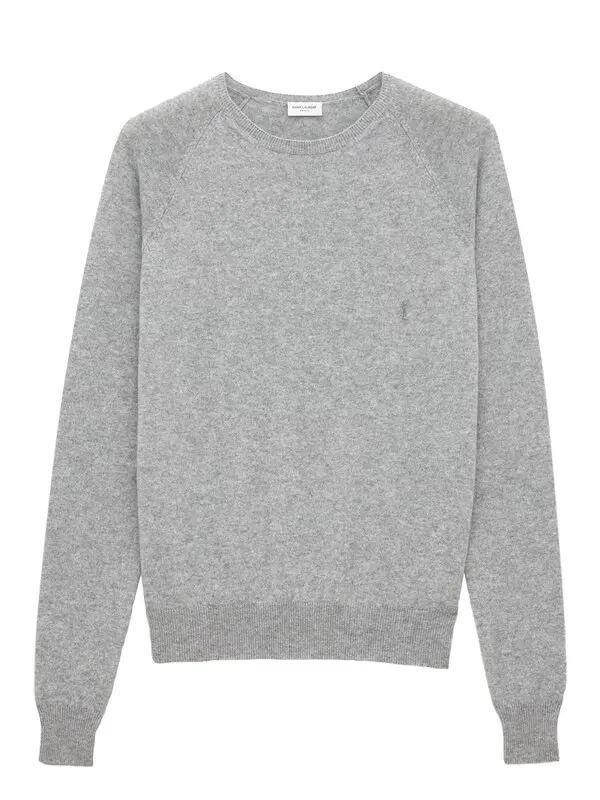 Saint Laurent Cassandre Cashmere Sweater - Gray