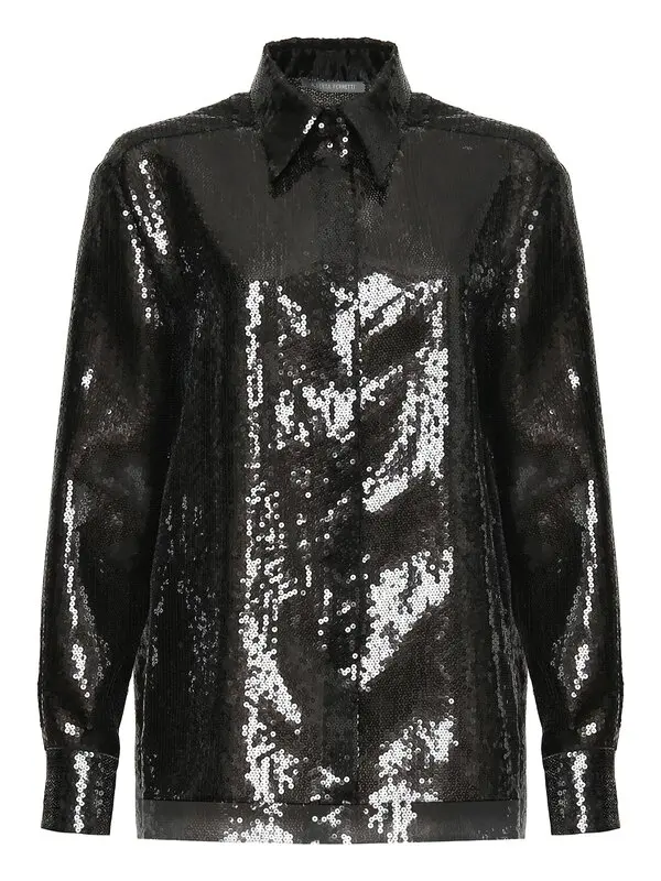 Alberta Ferretti Sequined Shirt - Black