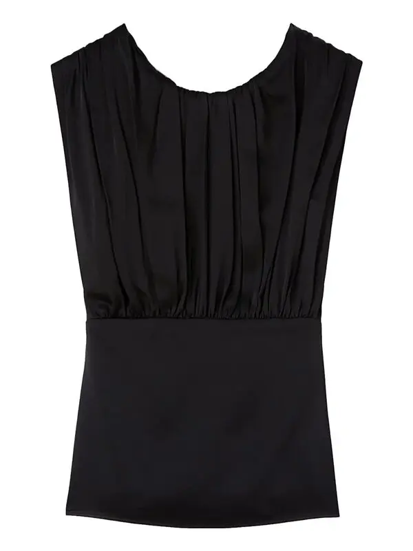 JIL SANDER Ruched Front Top - Black