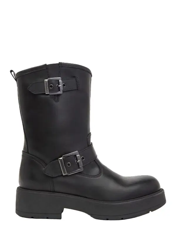 NEROGIARDINI Biker Boots With Oversized Sole And Buckle Detail - Black