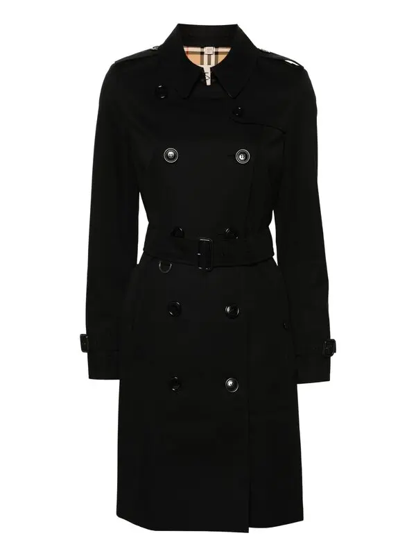 Burberry Double Breasted Trench Coat - Black