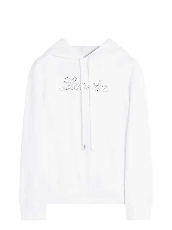 LANVIN Sequined Logo Hoodie - White