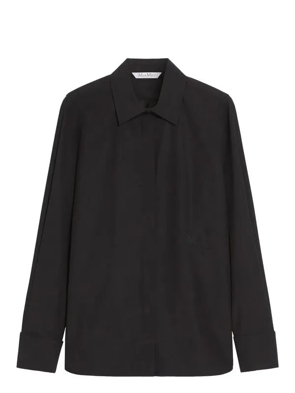 Max Mara Stretch Cotton Crepe Shirt - Black