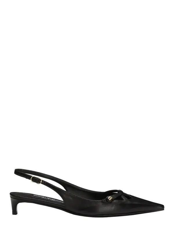 Dolce & Gabbana Nappa Leather Slingbacks - Black