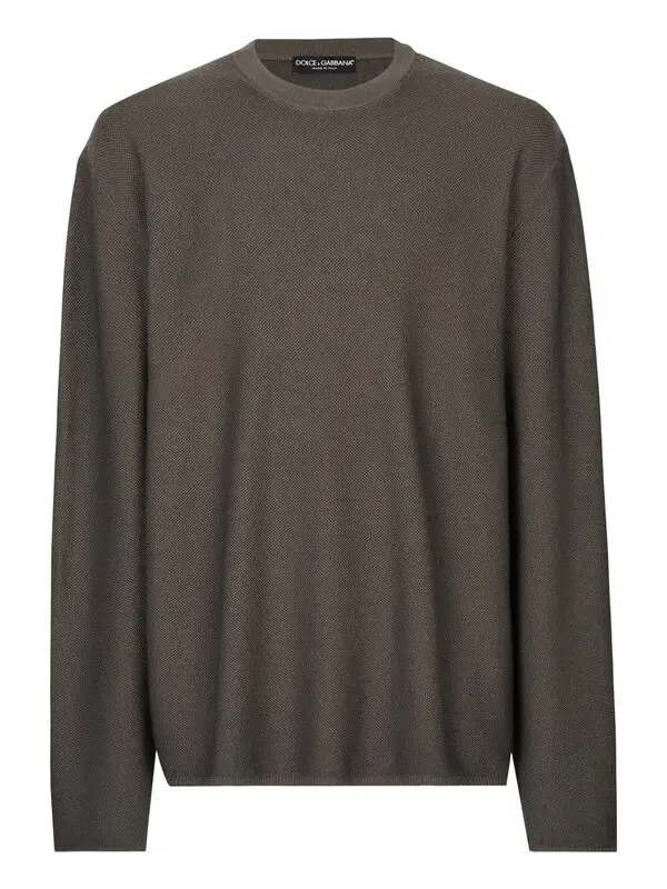 Dolce & Gabbana Crewneck Fine Knit Sweatshirt - Gray