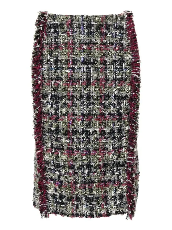 Etro Skirt With Frayed Hem - Multi