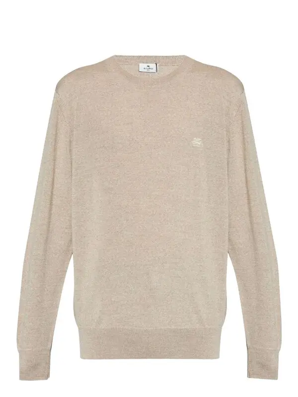 Etro Crew Neck Long Sleeve Sweater - Beige