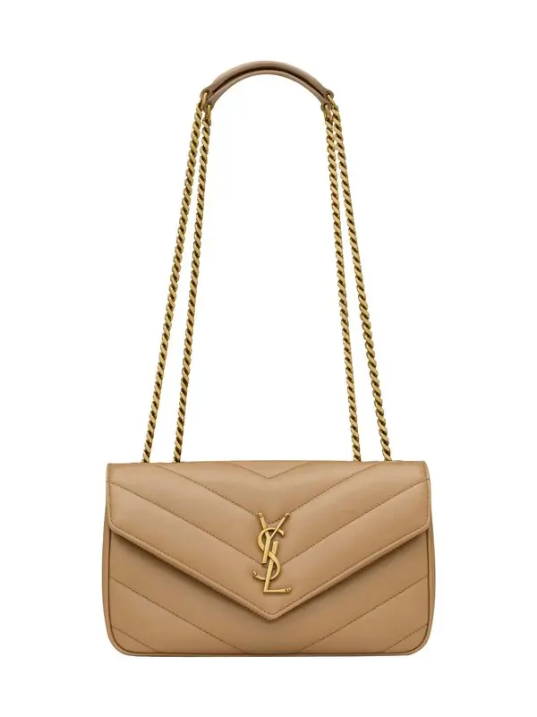 Saint Laurent Loulou Small Quilted Lambskin Shoulder Bag - Brown