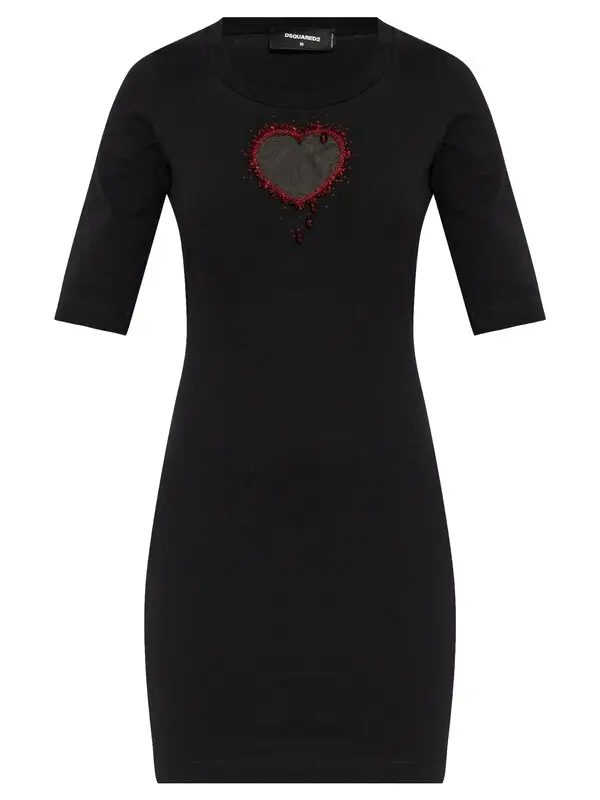 Dsquared2 Heart Embellished Dress - Black
