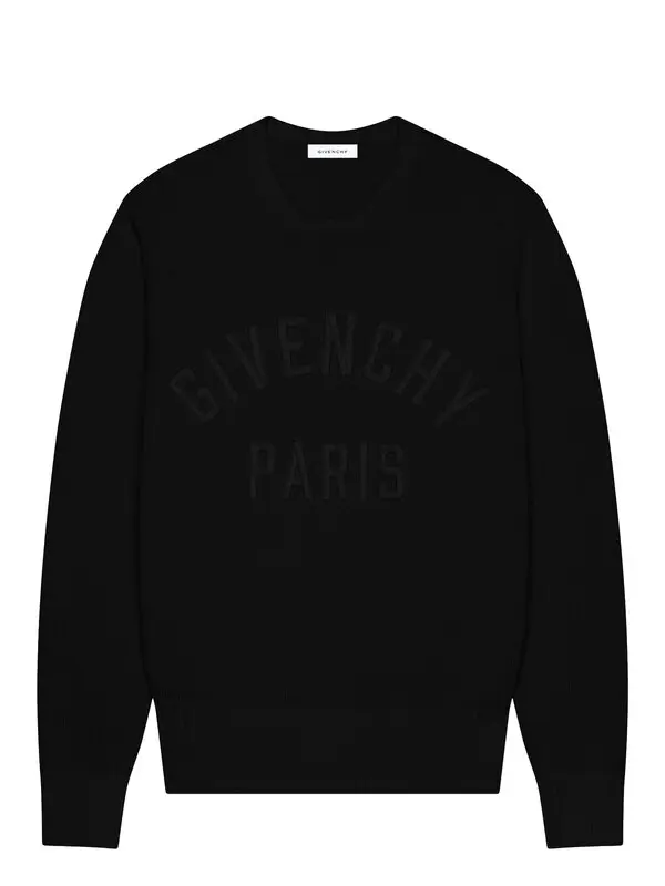 Givenchy Crew Neck Sweater With Embroidered Logo - Black